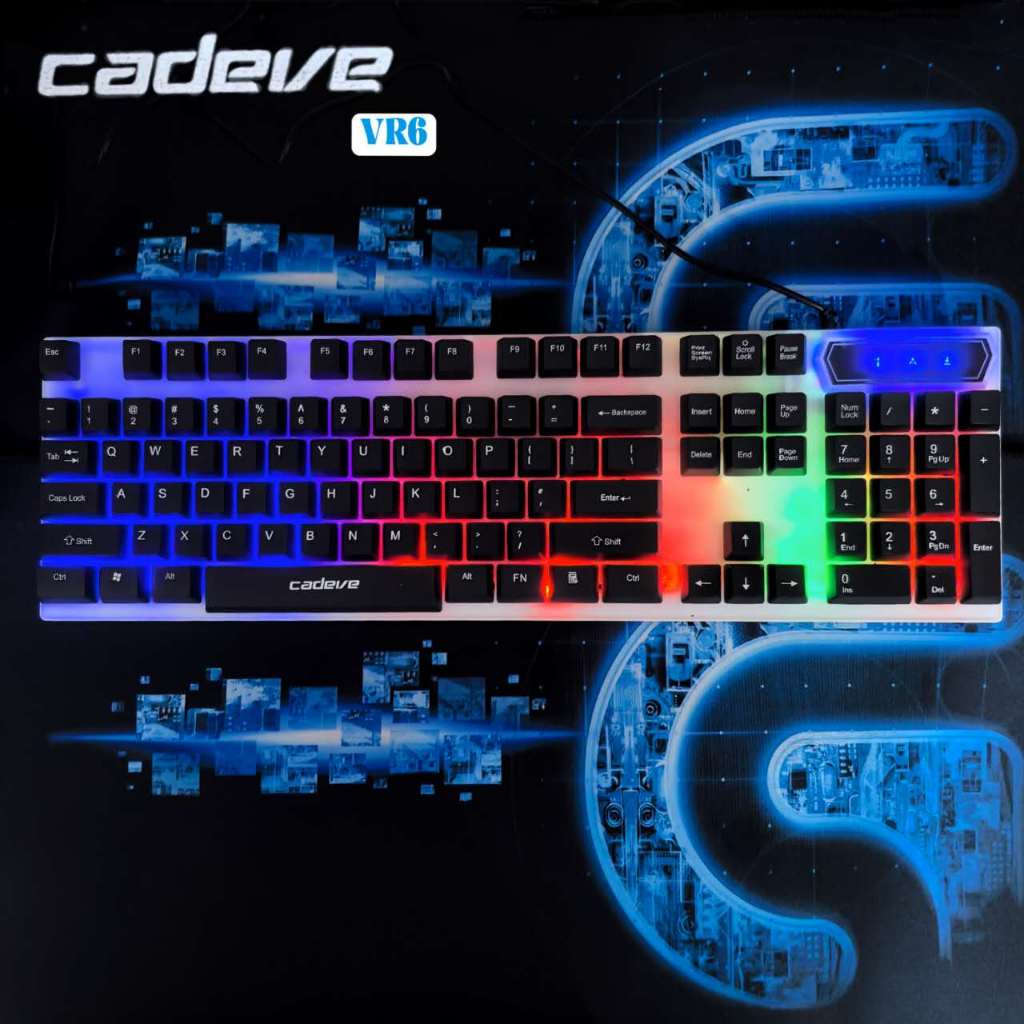 VR6 suspension type colorful backlight keyboard with LED wired keyboard ...
