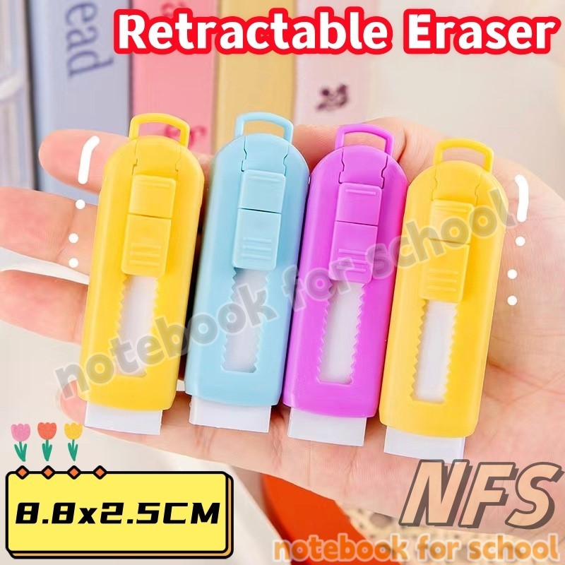 NFS Retractable Erasers Macaron Color Student Push Pull Rubber ...