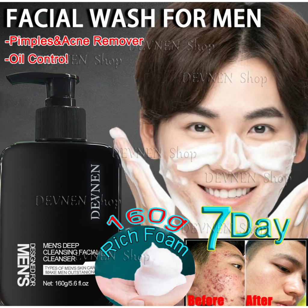 DEVNEN Facial Wash For Men Pimple Remover Acne Treatment Mite Removal ...