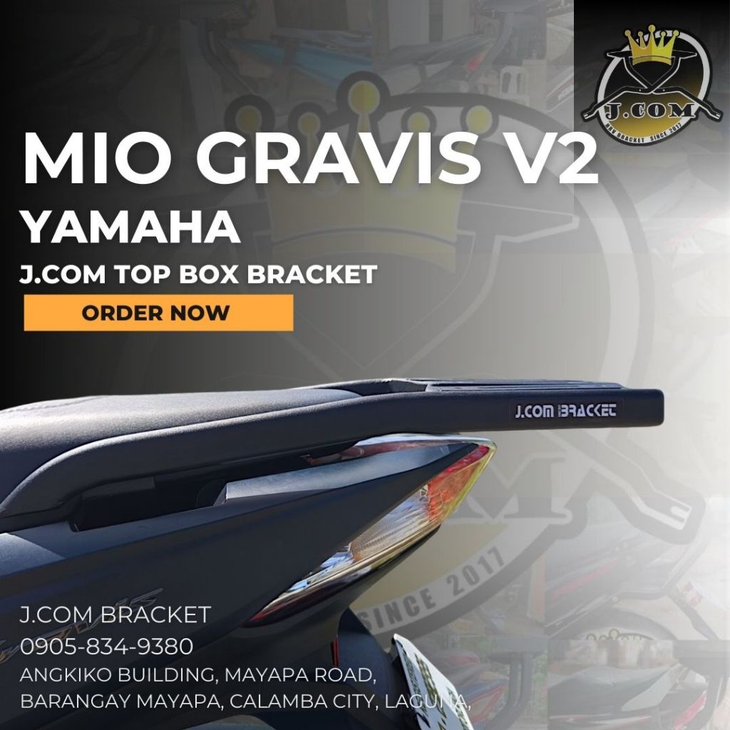 YAMAHA MIO GRAVIS V2 | JCOM HEAVY DUTY TOP BOX BRACKET GRILL TYPE ...