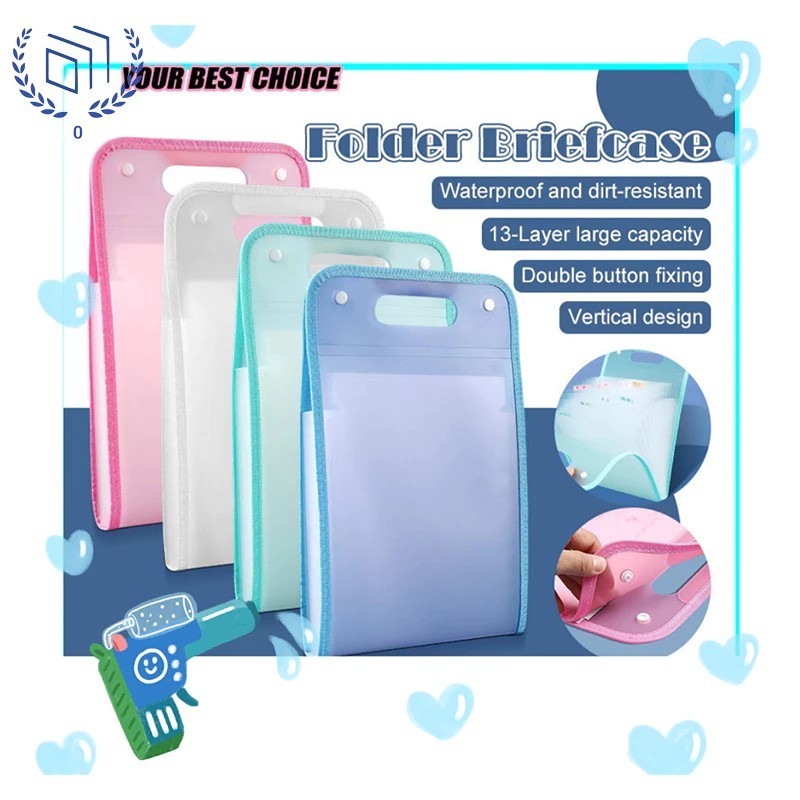 13-Layer Handle Folder Long File Organizer Expanding File Folder ...