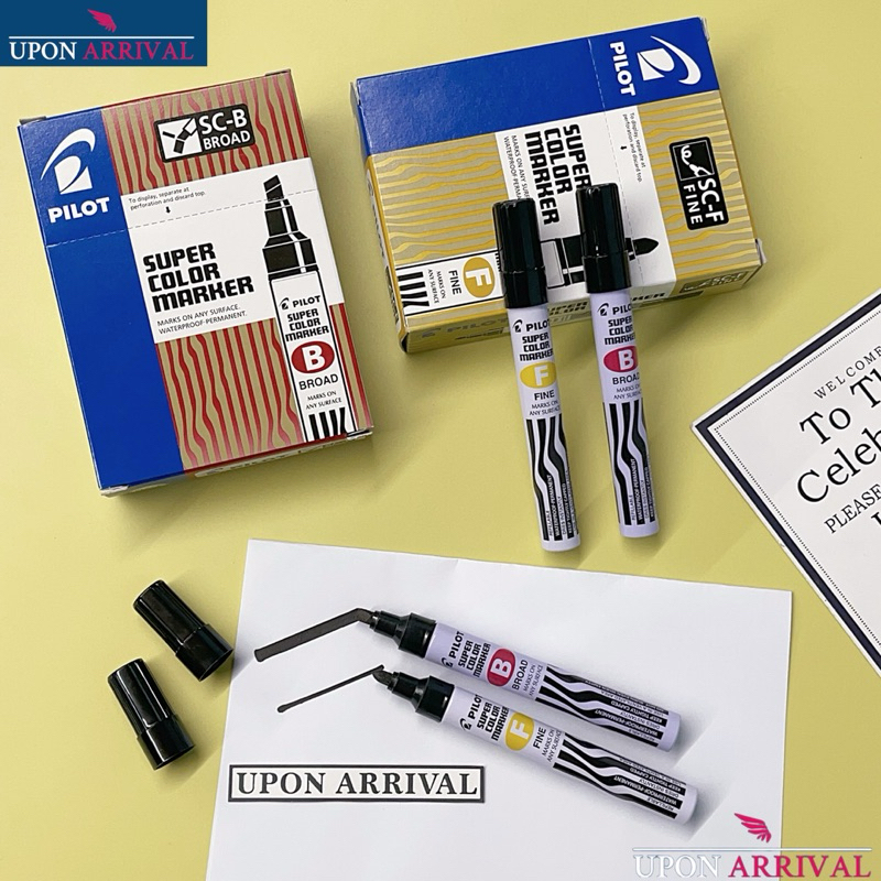 1PC Original Pilot Permanent Marker SC-B Broad/SC-F Fine Black Marker ...