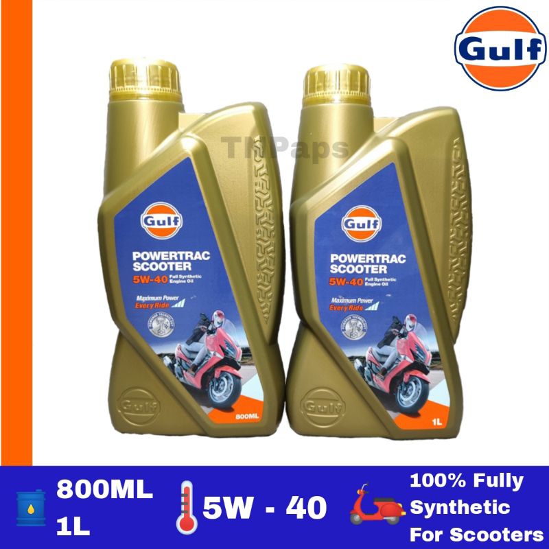 Gulf Powertrac Scooter Plus SAE 5W-40 ( 800ml / 1Liter ) 100% Fully Synthetic | Shopee Philippines