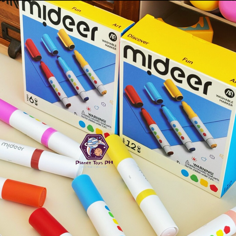 Mideer NEW Washable Dual Stamp and Dot Round Tip Markers 6 and 12 ...