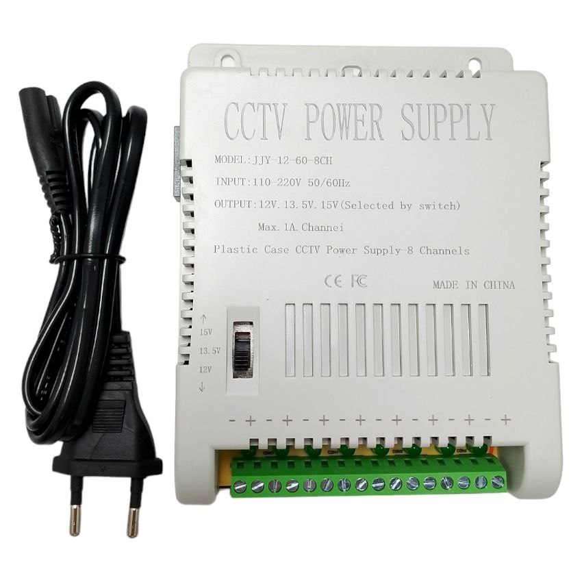 8CH 12V 1A CCTV Centralized Power Supply Channel Output Switching Mode ...