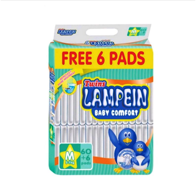 Lampein Baby Diaper Jumbo Pack Medium 60+6 | Shopee Philippines