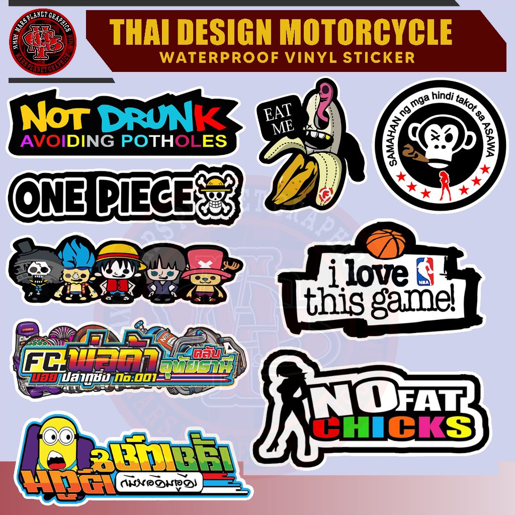 Thai Sticker waterproof laminated vinyl sticker for motorcycle helmet ...