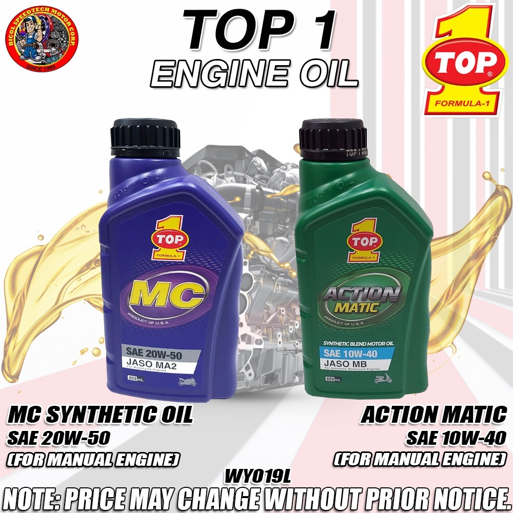 TOP-1 ENGINE OIL MC SYNTHETIC OIL SAE 20W-50 & ACTION MATIC SAE 10W-40 ...