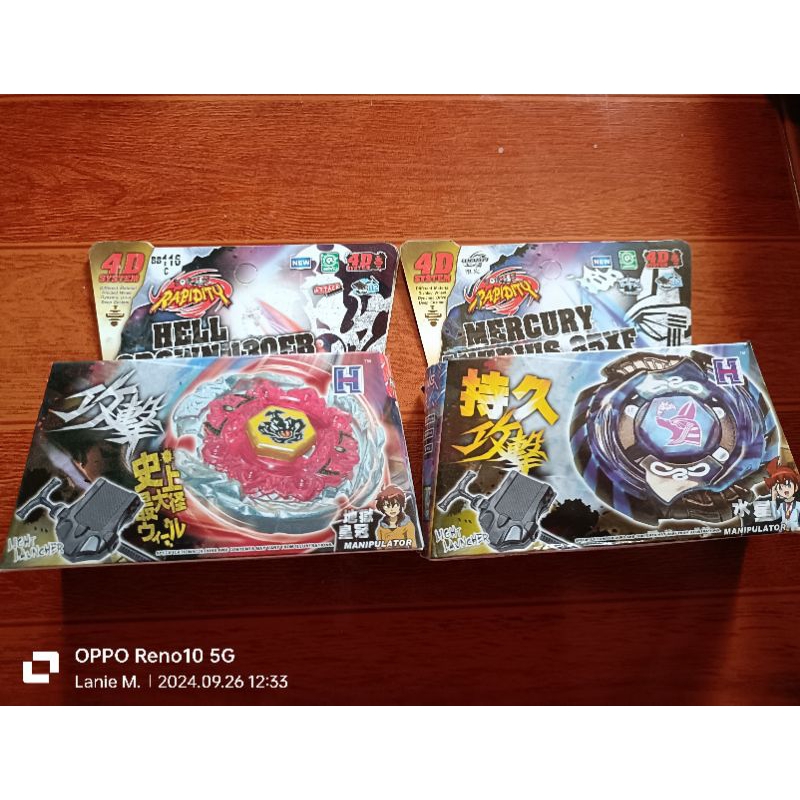 beyblade buy 1 take 1 (Hell crown and Mercury blue) | Shopee Philippines