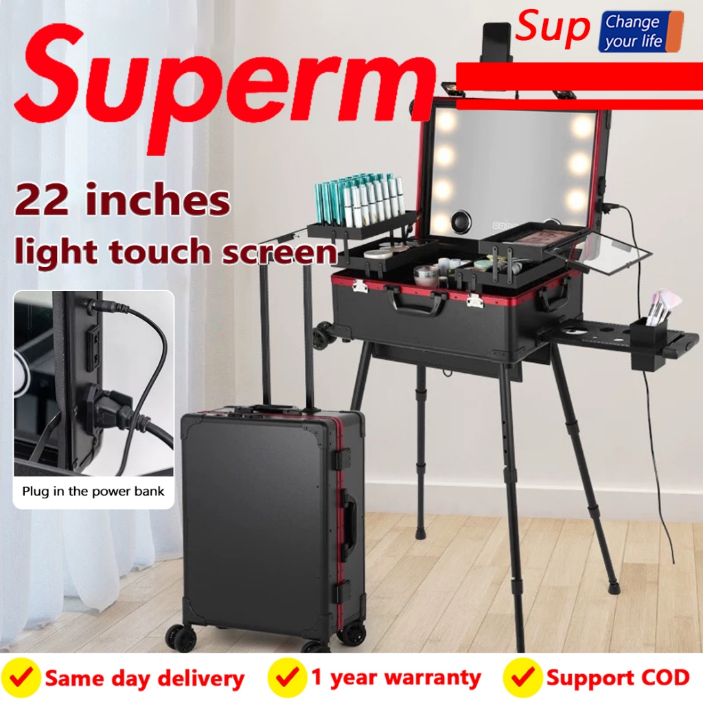 Professional Makeup Station With Stand w/4 Rolling Wheels & Lights ...