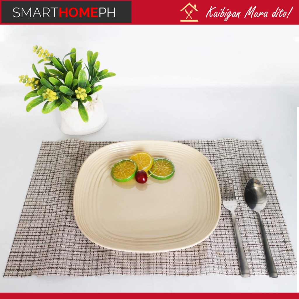 Square Plate ECO Coffee Melamine Dining Plates Dinnerware, Melamine ...