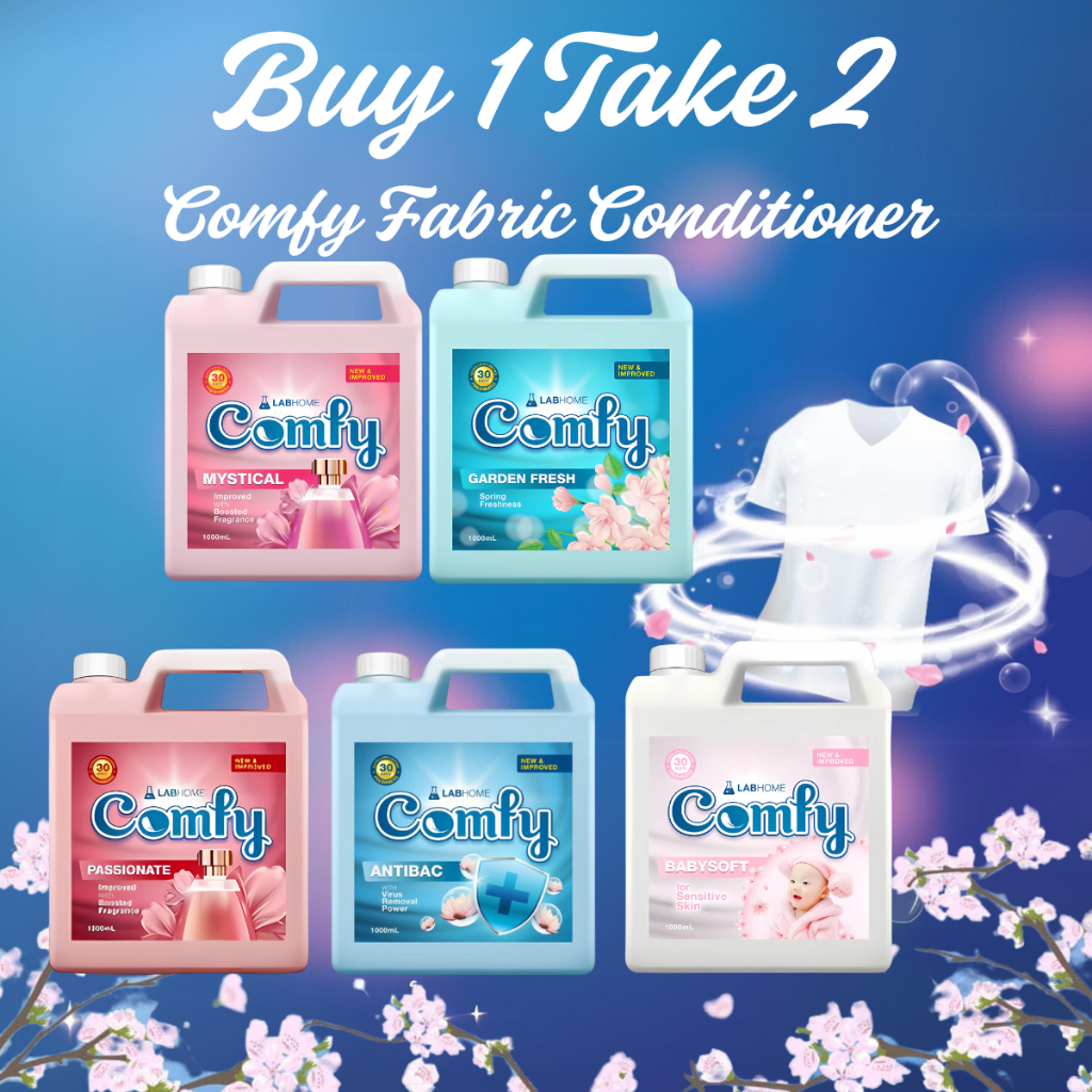 Buy 1 Take 2 1000mL Comfy Liquid Fabric Conditioner Fabric Softener For ...