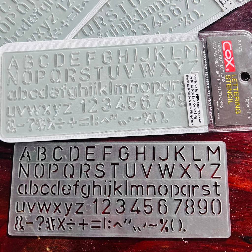 COX LETTERING STENCIL NUMBER STENCIL and MATHEMATICAL SYMBOLS P-1575 ...