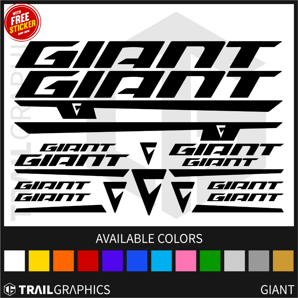 GIANT Version 2 Sticker Decal Vinyl for Frame Mountain Bike Road Bike ...