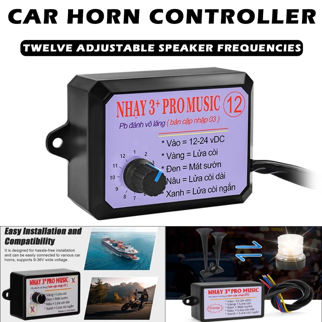 12v 24v Car Horn Controller Tones Universal Electric Horn Speaker ...