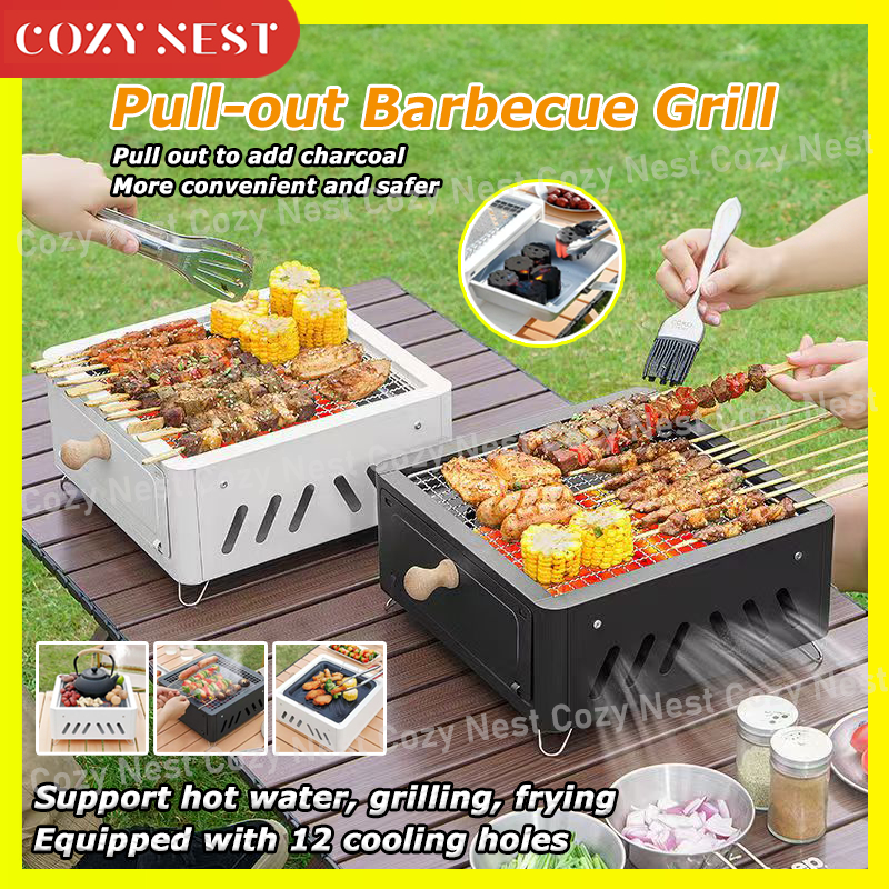 Pull-out Griller Outdoor Grill Charcoal Grill Smoker Grill Cooking ...