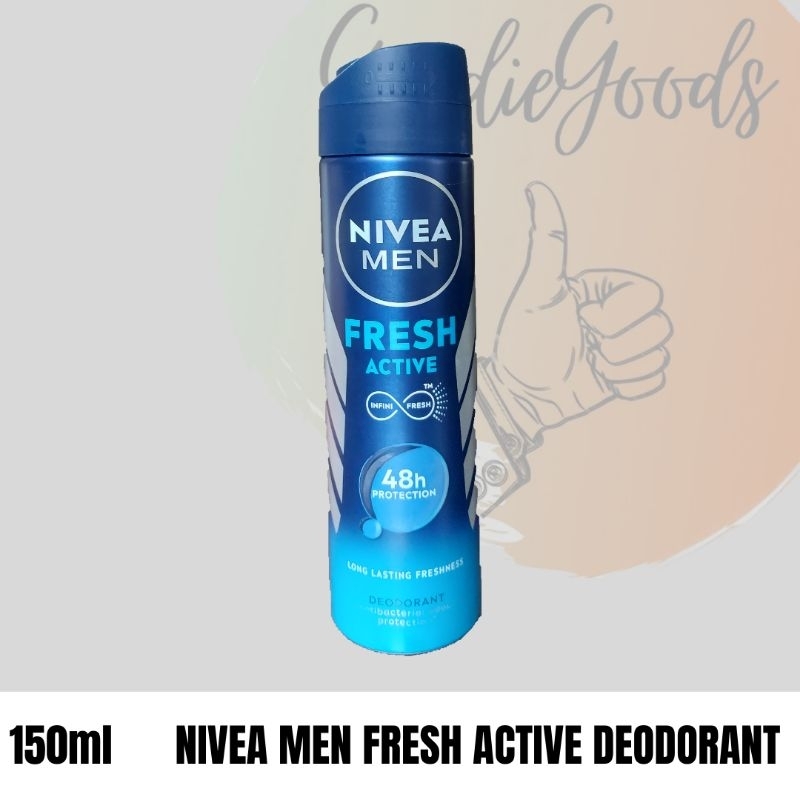 Nivea Men Fresh Active Deodorant Spray 150ml | Shopee Philippines
