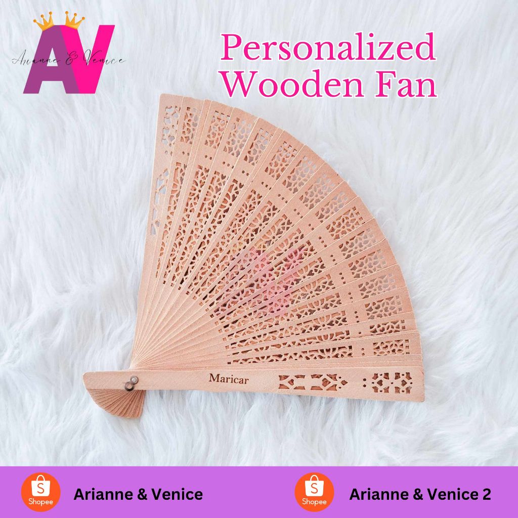 Customized Bamboo Wooden Fan Laser Engraved Souvenir Giveaways Gift ...