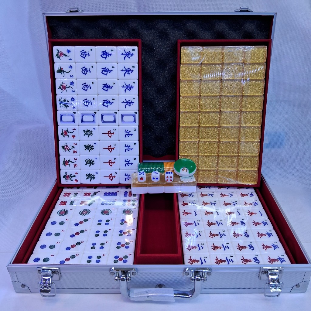 High quality Mahjong set green yellow blue purple #7 dimensions: 3.7*2. ...
