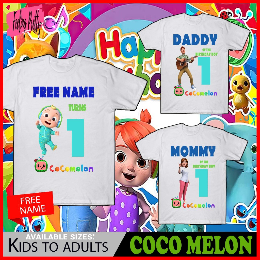 COCO MELON Family Number Shirt FREE NAME for Kids to Adults Unisex ...