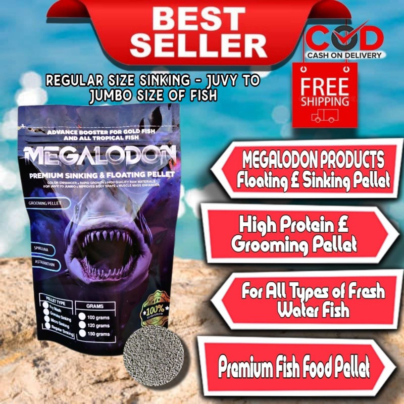 Megalodon Premium Sinking Pellet (goldfish food & all fresh water fish ...