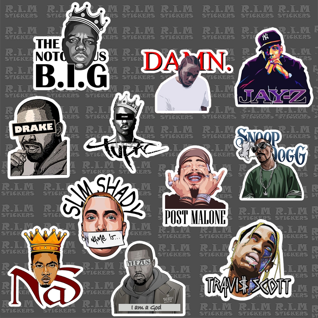 RAP ARTIST HIPHOP VINYL STICKERS Laminated Waterproof High Quality ...