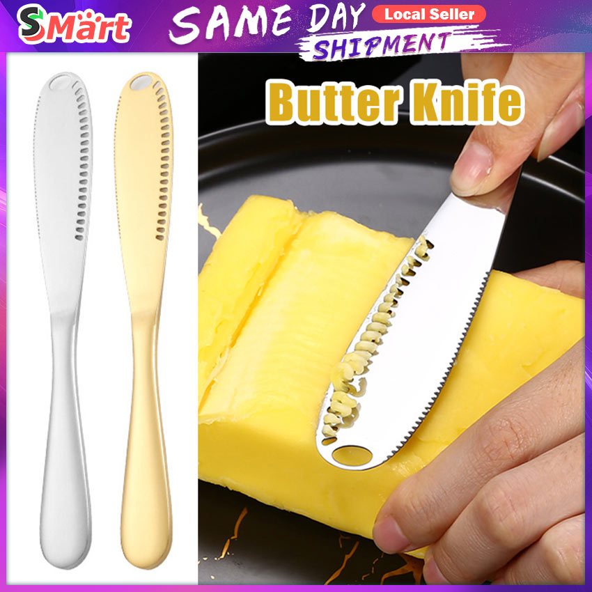 Butter Knife Holes Cheese Dessert Stainless Steel Jam Cutlery Toast ...