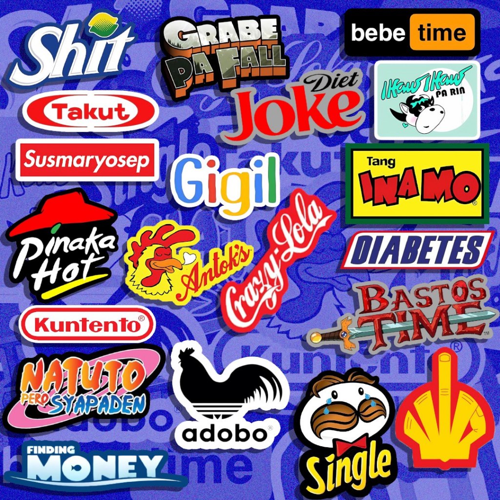 Funny Brand Parody vinyl sticker pack 20pcs for motorcycles, helmets ...