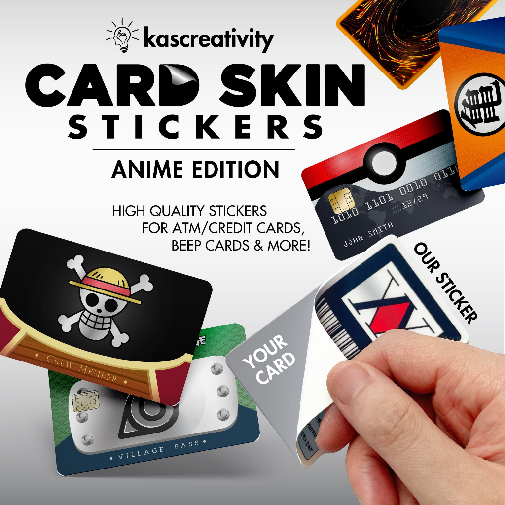 Anime CARD SKIN STICKERS (for Beep cards & other cards) | Shopee ...