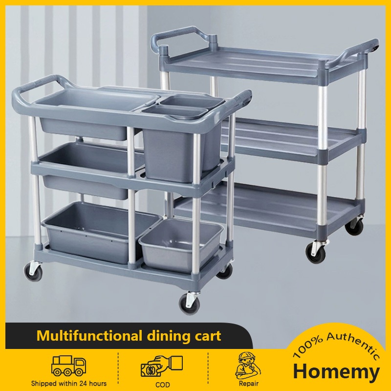 3 tier Trolley cart mute trolley storage hanging bucket collection bowl ...