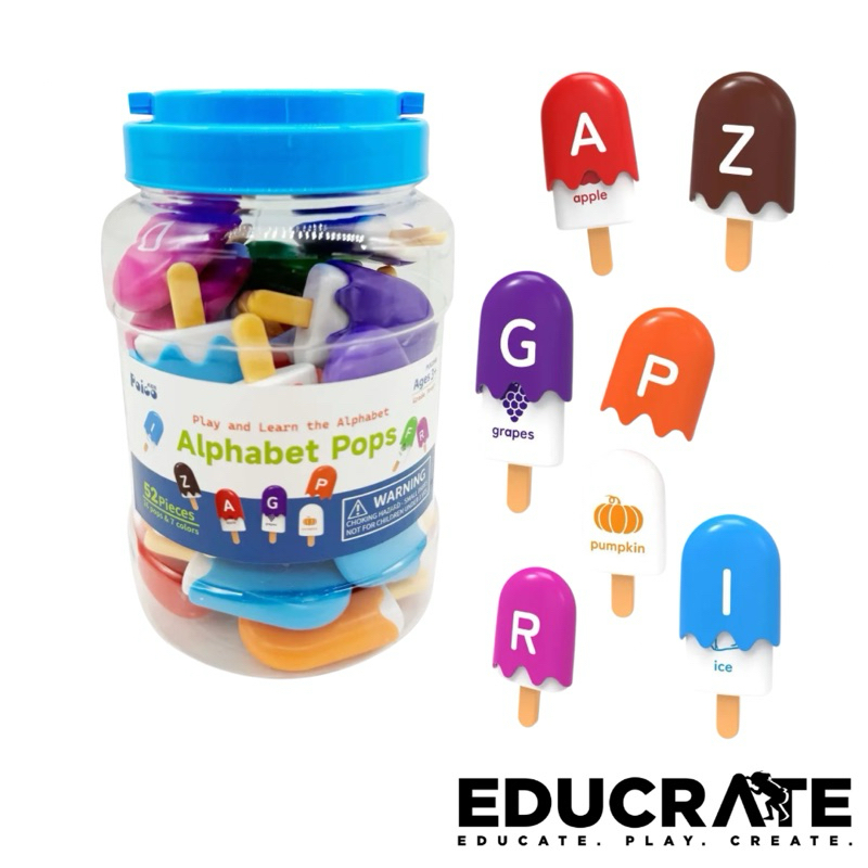 educratePH Alphabet Popsicle toy / alphabet uppercase vocabulary words ...