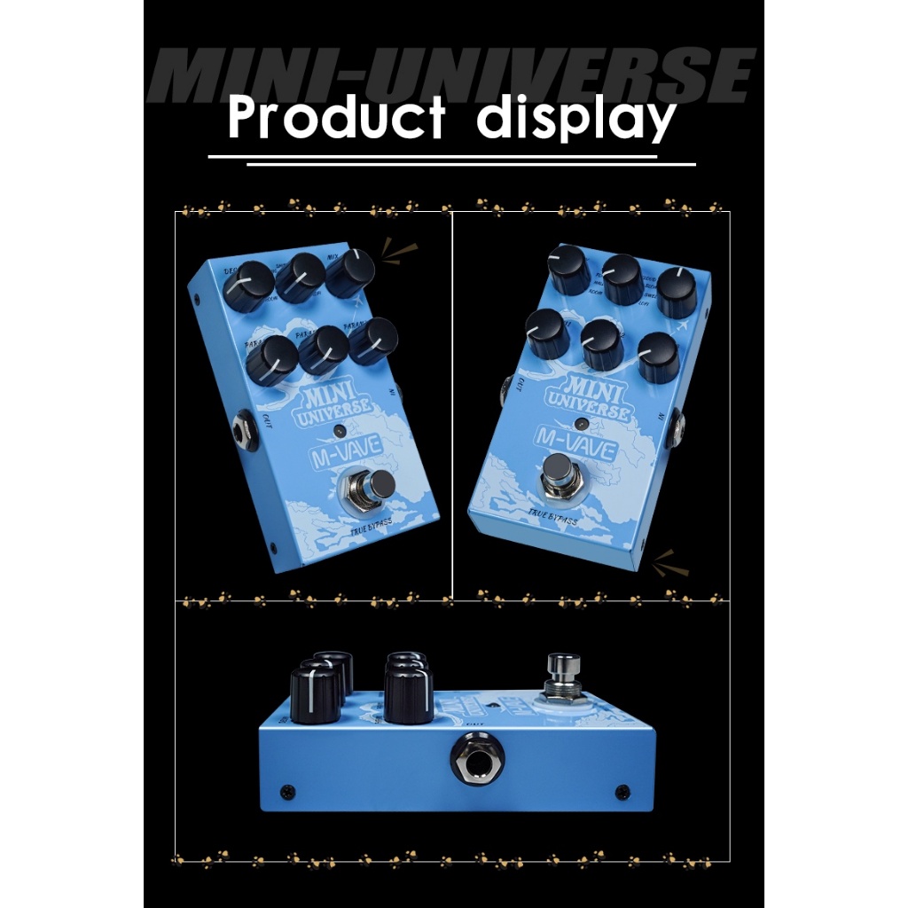M-VAVE mini universe V2 version Electric Guitar Reverb Effects Pedal ...