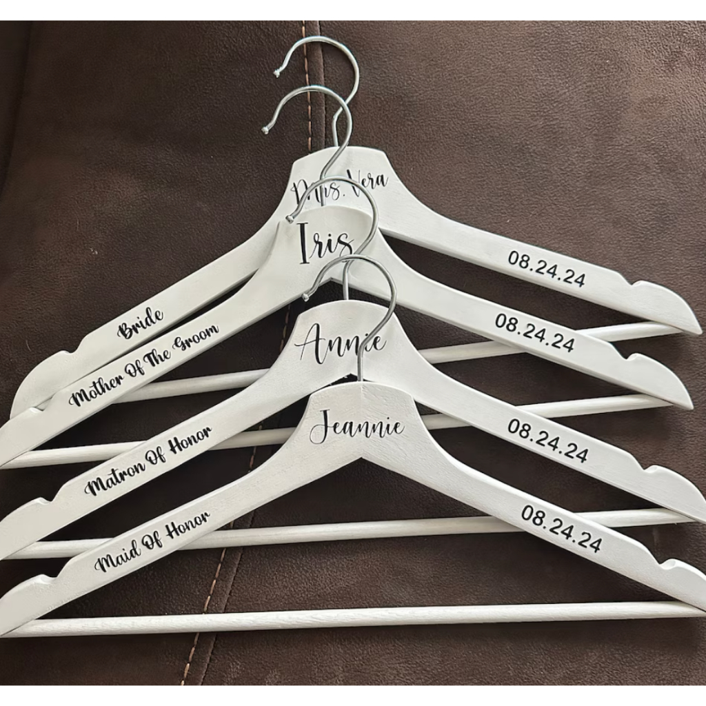 STICKER ONLY | NO Hanger Included! Custom Name wedding hanger decal set ...