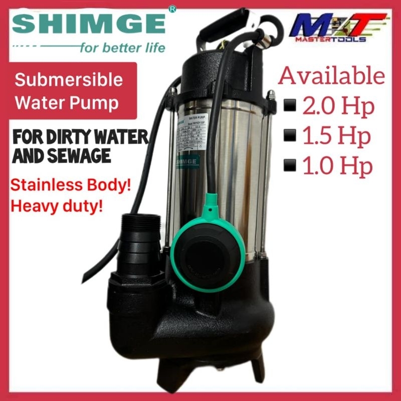 Shimge Submersible Sewage Water Pump ( 2.0Hp 1.5Hp 1.0Hp) | Shopee ...