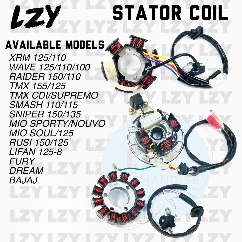 LZY Stator Coil Motorcycle MIO NMAX BEAT SKYDRIVE SMASH RAIDER RUSI TMX ...
