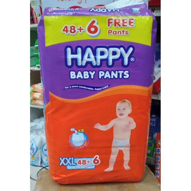 Happy Pants XXLarge 48+6pcs | Shopee Philippines