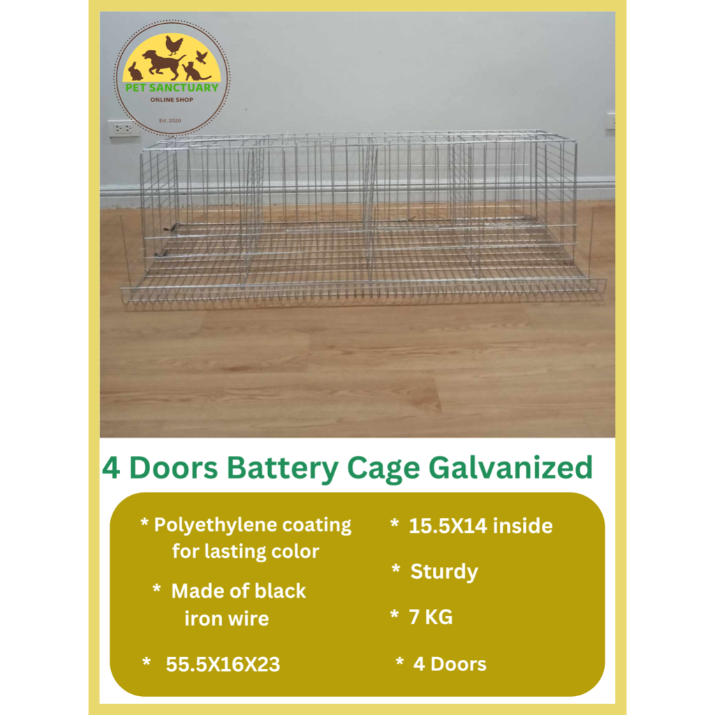4 Door Battery Cage Galvanized / cock cage / Breeding cage / kulungan ...