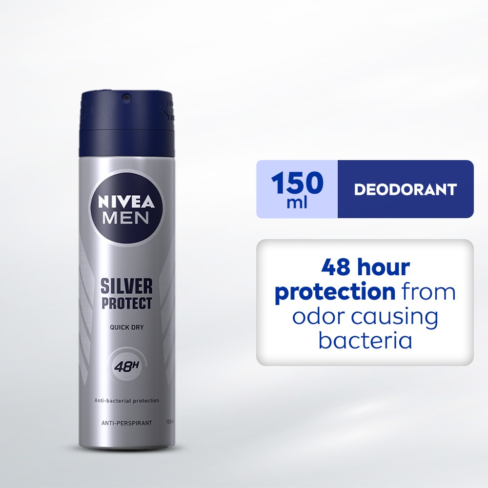 NIVEA Men Deodorant Silver Protect Spray Deodorant for Men 150ml ...