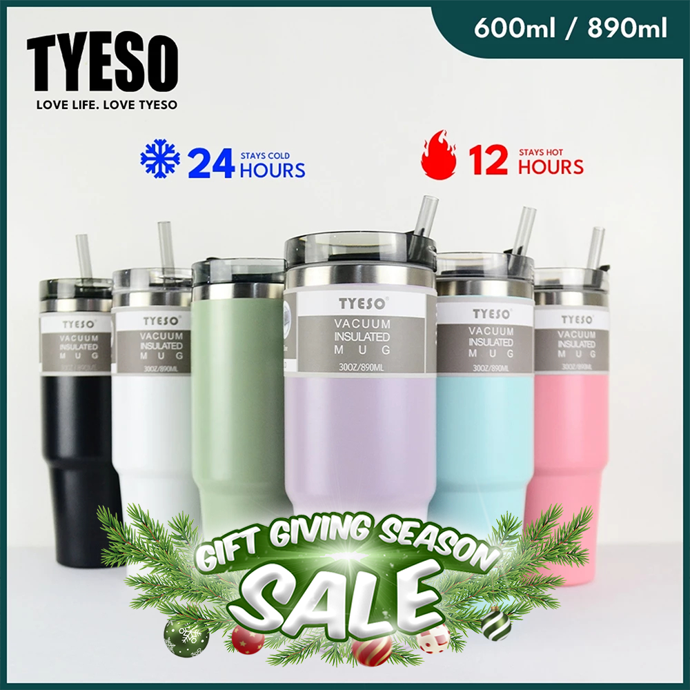 Tyeso Tumbler Kye 600ML|890ML Stainless Vacuum Insulated Tumbler Cup with Straw | Shopee Philippines