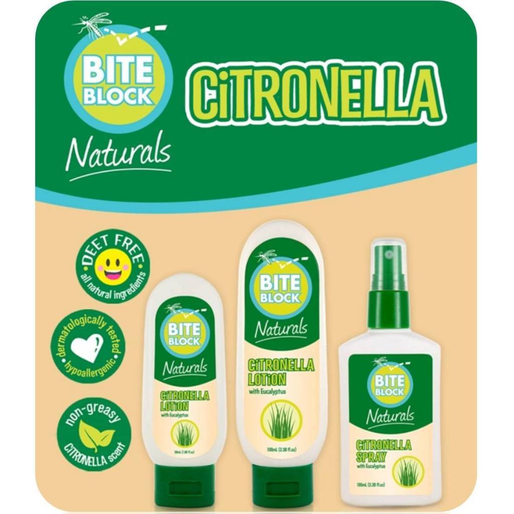 Bite Block Naturals Insect Repellent Citronella (LOTION AND SPRAY ...