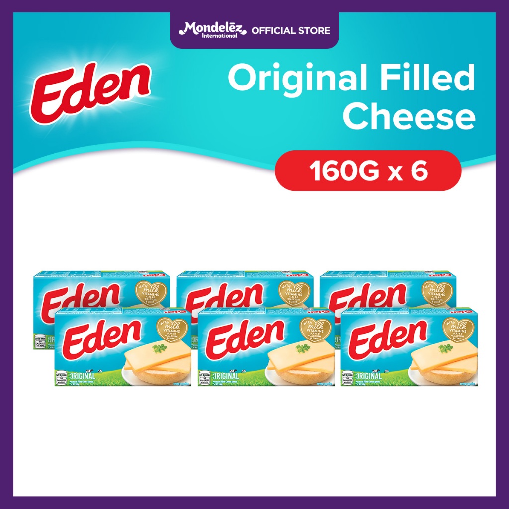 Eden Original - Processed Filled Cheese 160g with Milk Vitamins A & B2 and Calcium (Set of 6 ...