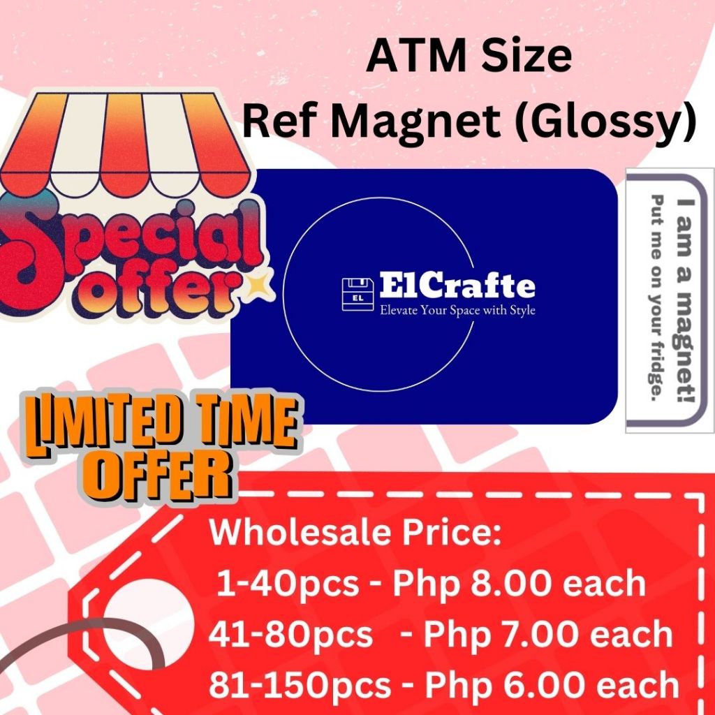 Customized Ref Magnet ATM Card Size Glossy (YOUR OWN DESIGN) | Shopee ...