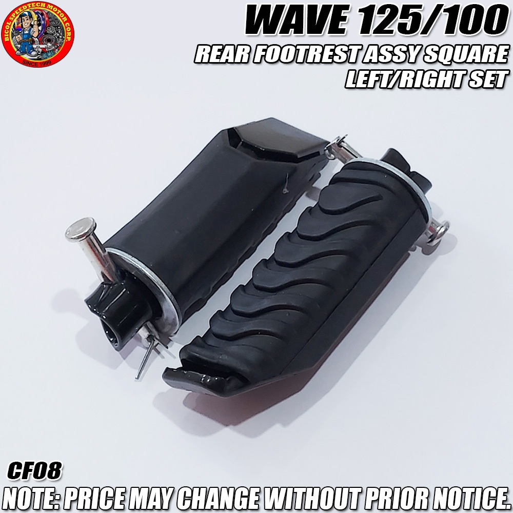 WAVE 125/100 REAR FOOTREST ASSY SQUARE LEFT/RIGHT SET (CF08) | Shopee ...