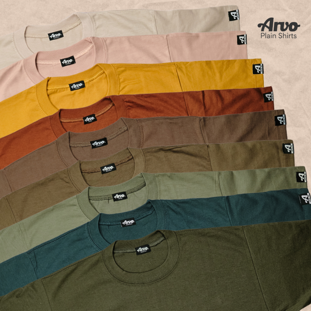 ARVO PH - Earth Tone Plain Tee Shirts | XS to 5XL | Adult Regular ...