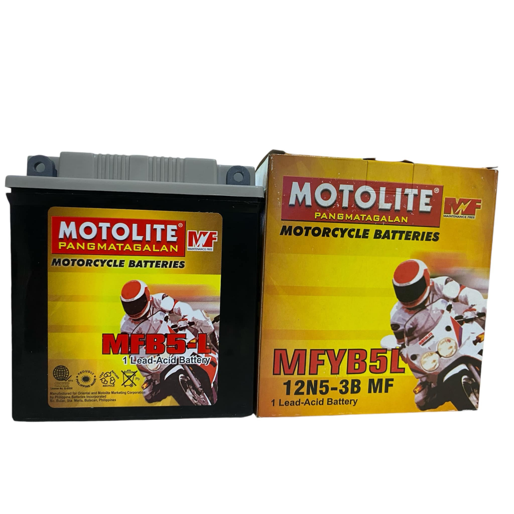 MOTOLITE - MFYB5L (12N5-3B MF) / MOTORCYCLE BATTERY | Shopee Philippines