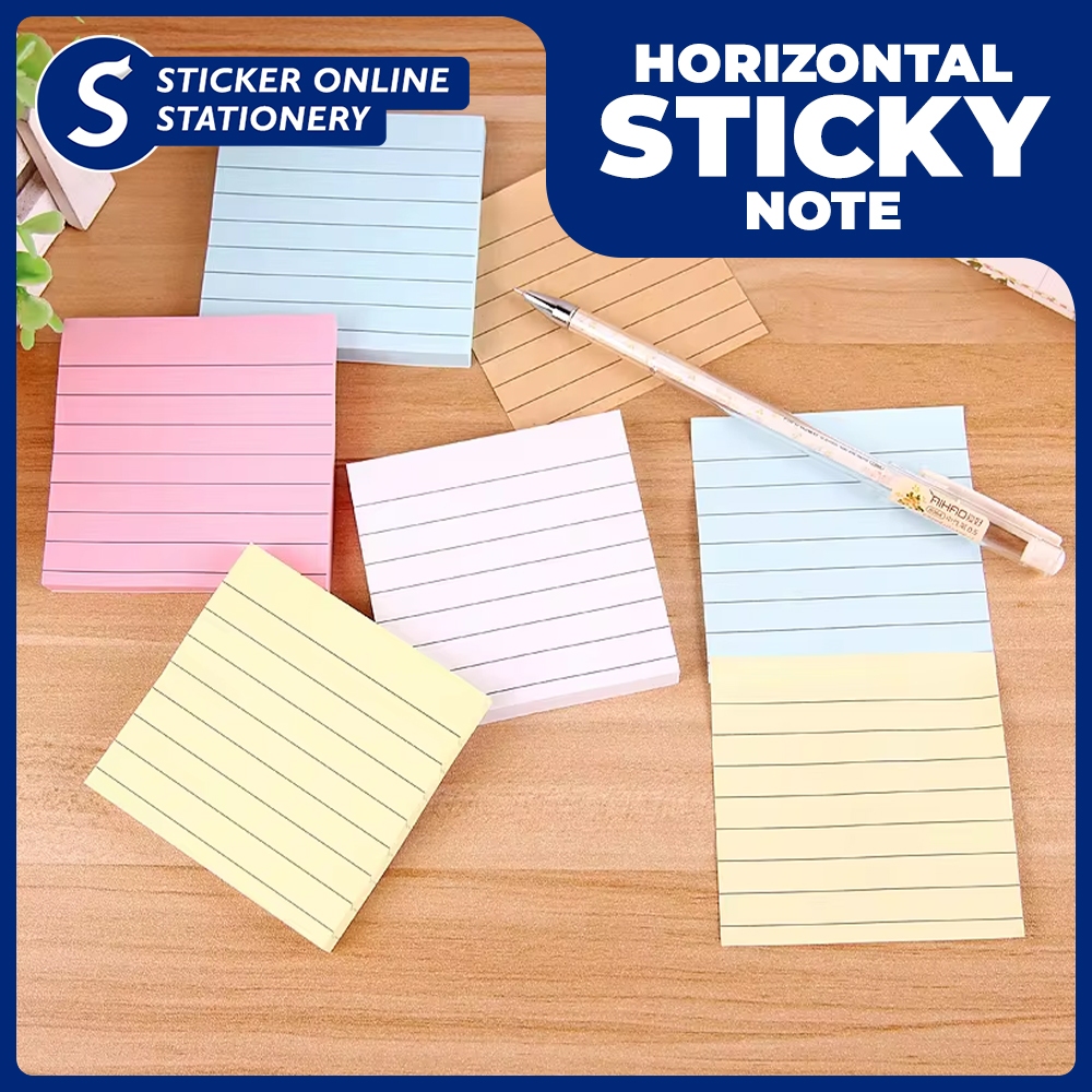 80 Sheets Lined Colored Sticky Note Memo Notepad 3inches (7.5cm x 7.5cm ...