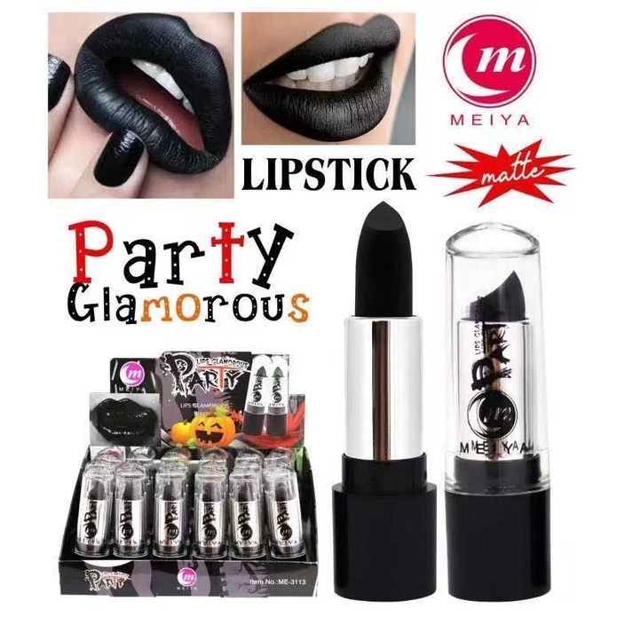 MEIYA 1 PIECE BLACK MATTE LIPSTICK FOR HALLOWEEN OR ANY OCCASION ...
