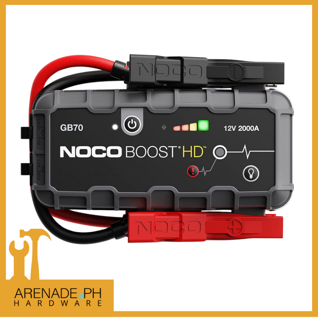 NOCO Boost HD GB70 Ultrasafe Jump Starter, 12V 2000A, 400 Lumen LED ...