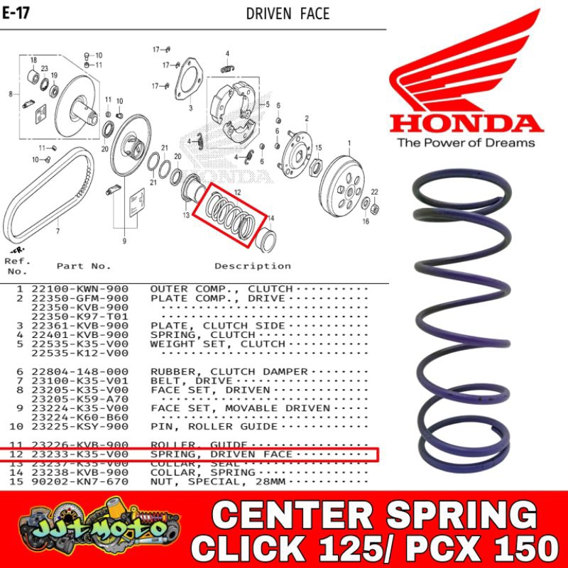 HONDA CENTER SPRING (CLICK 125/PCX 150) | Shopee Philippines