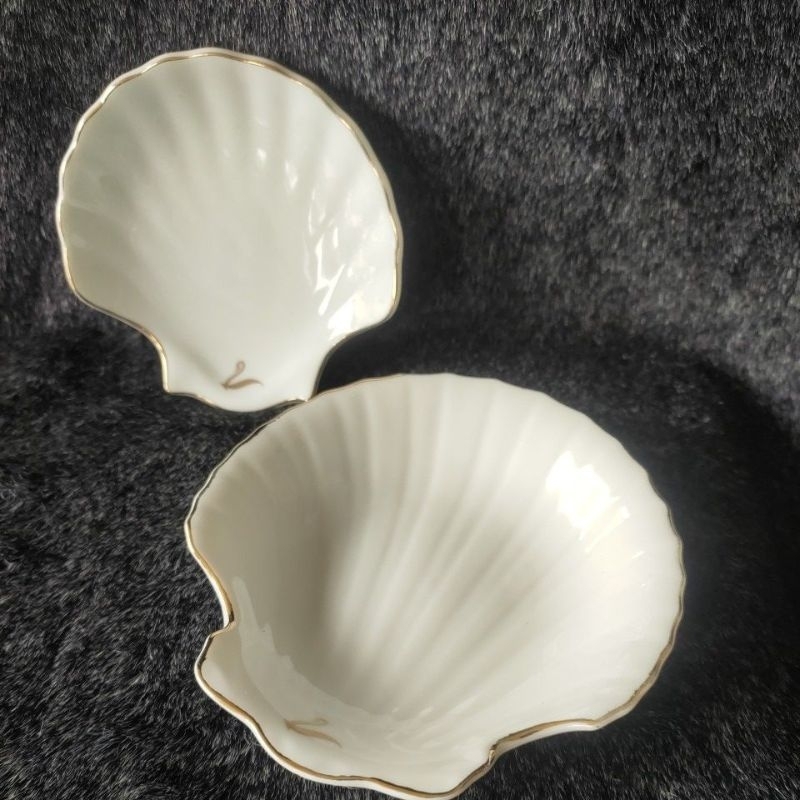 ORIGINAL SAUCER SHELL SHAPE DIFFERENT SIZE GOLD LINING(2PCS) | Shopee ...